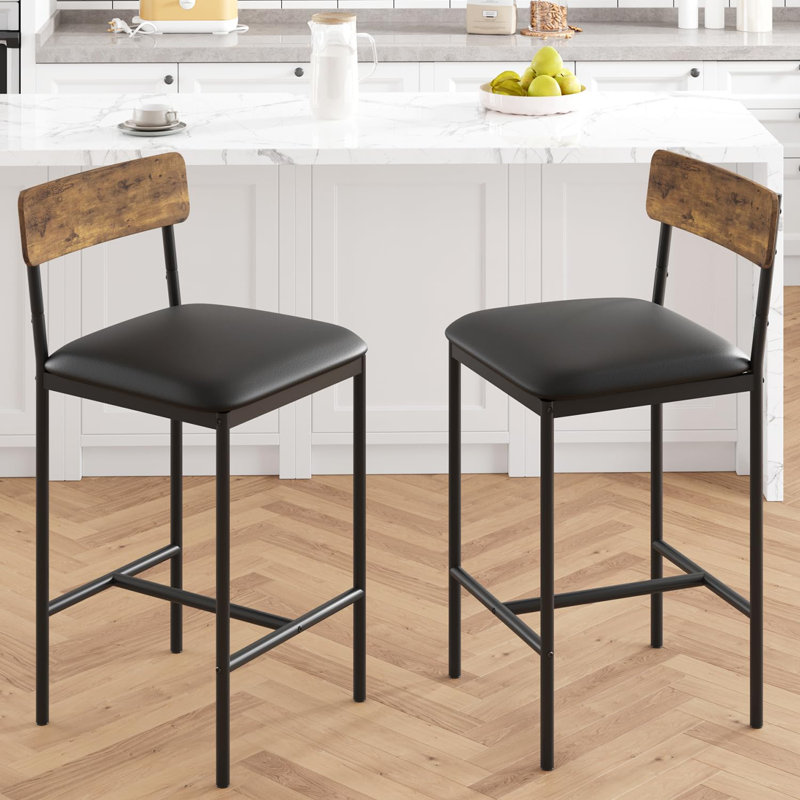 17 Stories Upholstered Bar Stools Set of 2 Wayfair